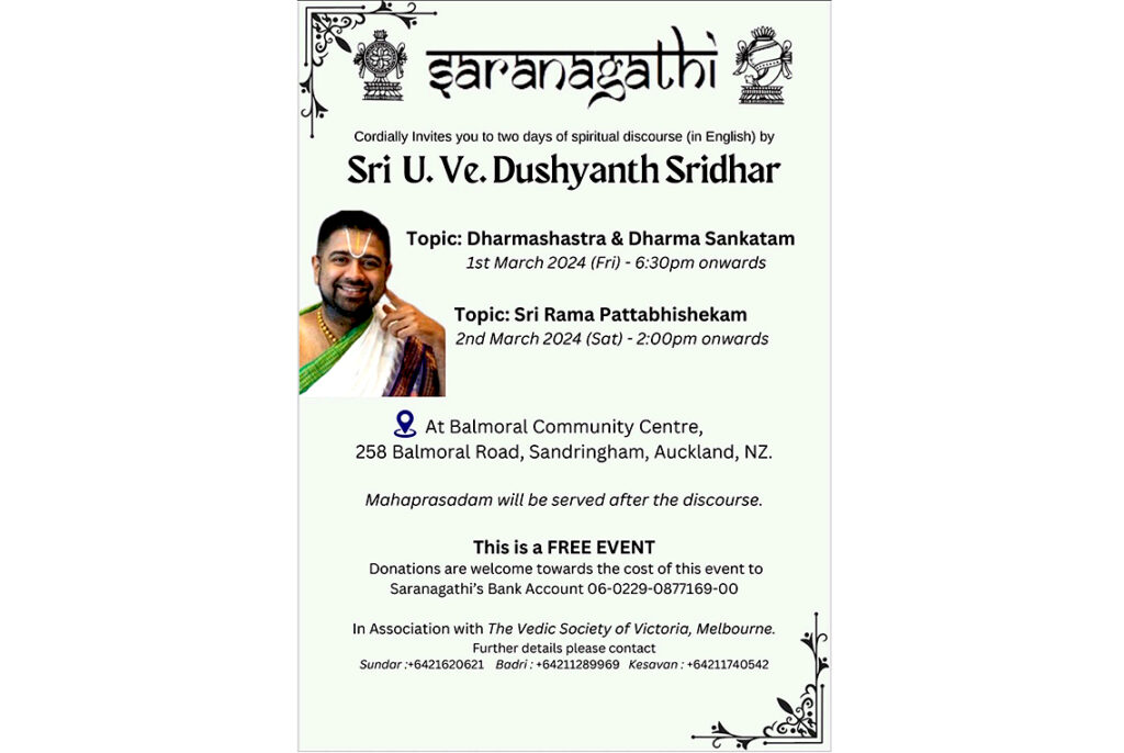Renowned spiritual speaker Dushyanth Sridhar in Auckland! – The Indian News